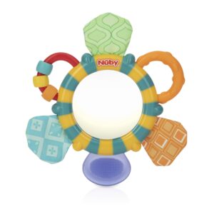 nuby look-at-me mirror teether toy (blue yellow)