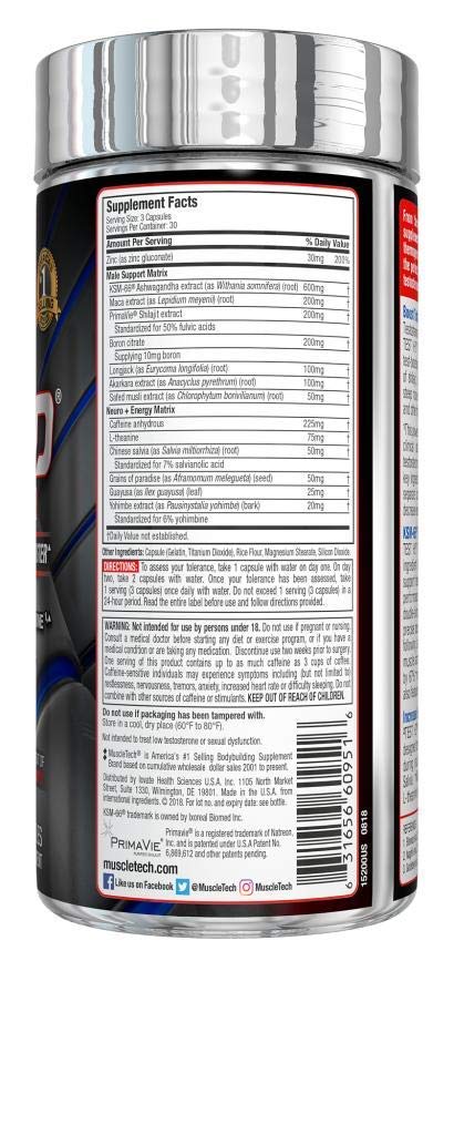 MuscleTech Mt Performance Series Test Hd Thermo, 90 Count