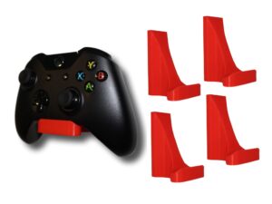 3d lasers lab floating display for xbox one/series x & s controllers (4 pack, red) | shelf | minimalism | organize & storage | damage free | wall tape & kit included