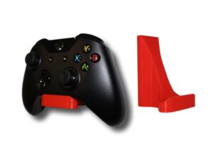 3dlaserslab damage-free controller wall mount kit for xbox one (1-pack), microsoft, easy install, 3m command strip included (red, 1)