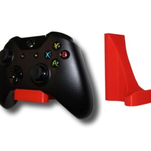 3DLASERSLAB Damage-Free Controller Wall Mount Kit for Xbox One (1-Pack), Microsoft, Easy Install, 3M Command Strip Included (Red, 1)