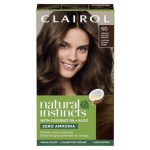 clairol natural instincts demi-permanent hair dye, 5g medium golden brown hair color, pack of 1