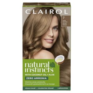 clairol natural instincts demi-permanent hair dye, 7 dark blonde hair color, pack of 1