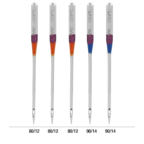 Singer 44729 Quilting Machine Needles, Sizes 80/11 & 90/14, Multicolor 5 Count