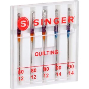 Singer 44729 Quilting Machine Needles, Sizes 80/11 & 90/14, Multicolor 5 Count