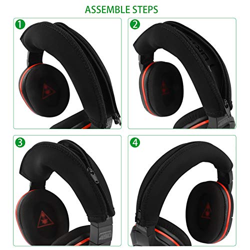 Geekria Headband Cover Compatible with Turtle Beach Elite PRO, Ear Force Stealth 600, Stealth 700 Gaming Headphones/Headband Protector/Headband Cover Repair Part, Easy DIY Installation