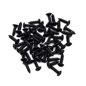 getmusic 3mm electric guitar bass pickguard screws pick guards scratch plate mounting screws for fender strat st tele tl stratocaster telecaster gibson lp les paul sg guitar pack of 50 (black)