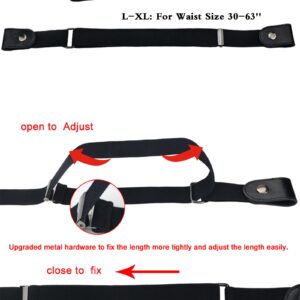 maikun 2 Pieces Buckle Free Belt,White stretch belt, Buckless Elastic Belt Women, Black + White, Waist size 24-50''