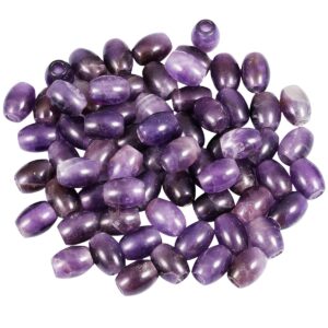 sunyik amethyst large hole (5mm) barrel rondelle loose charms european bead fits bracelet,jewelry makings pack of 20