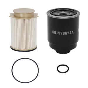 6.7l cummins fuel filter water separator set | replacement for 2013-2018 dodge ram 2500 3500 4500 5500 6.7l cummins turbo diesel engines | replaces# 68197867aa, 68157291aa