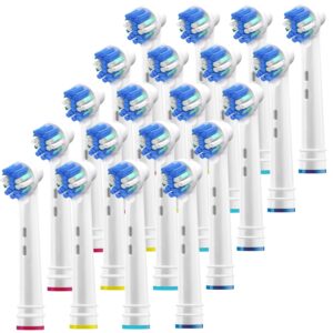 replacement toothbrush heads for oral b braun, 20 pk professional electric toothbrush heads, brush heads refill for oral-b pro 1000, 7000, 9000, 6000, 5000, 3000, genius, vitality, professional, floss