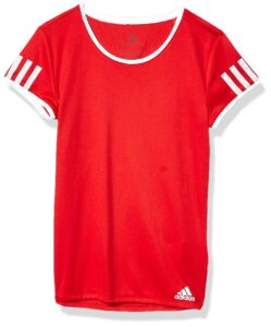 adidas junior girls' club tennis tee, scarlet, small