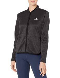 adidas women's team issue bomber jacket, black/heather/white, small