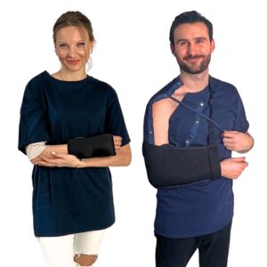 uni-sex shoulder surgery recovery and rehab shirt with discreet shoulder snaps(blue,xl)