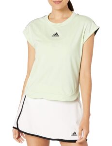 adidas ny tennis tee, glow green/black, medium