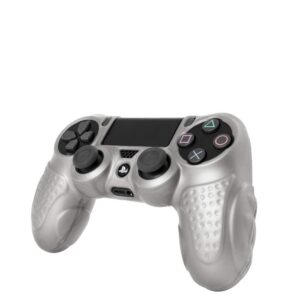 CHIN FAI PS4 Controller DualShock4 Skin Grip Anti-Slip Silicone Cover Protector Case for Sony PS4/PS4 Slim/PS4 Pro Controller with 8 Thumb Grips (Silver)