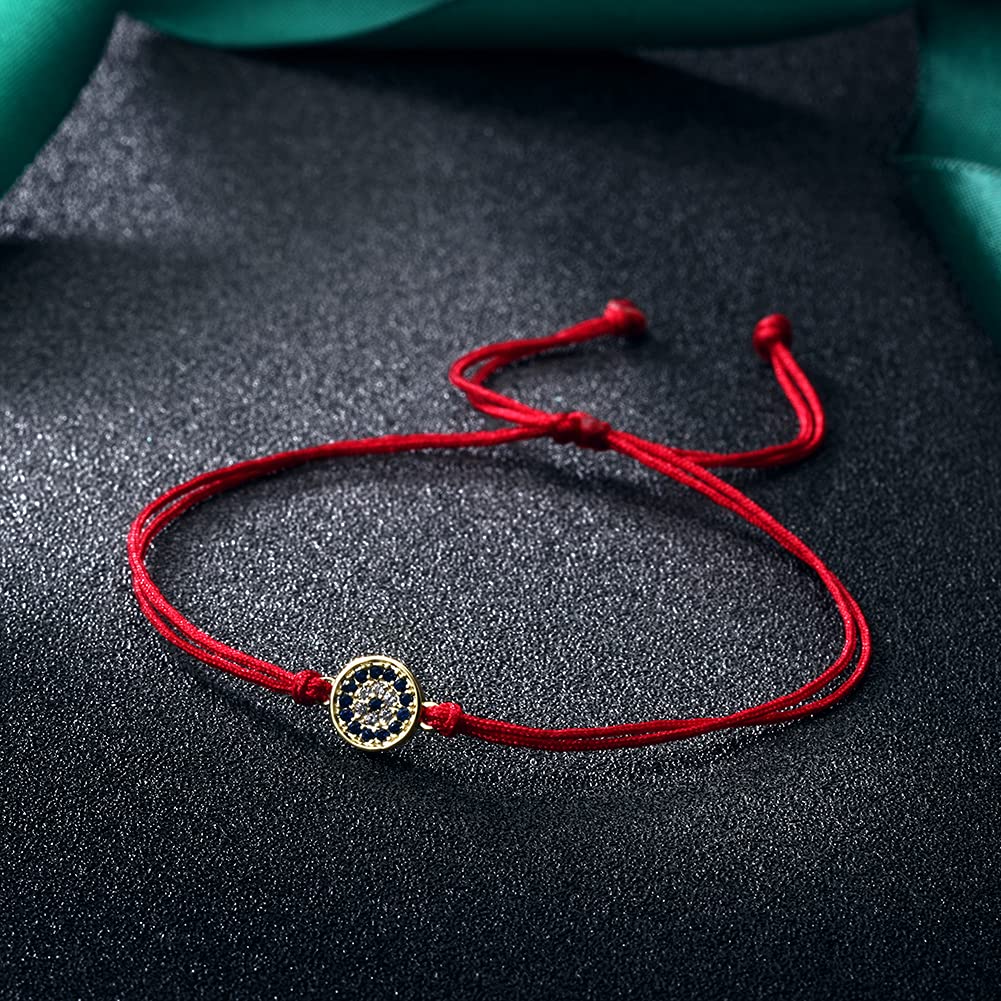 Evil Eye Bracelets Adjustable Charm Lucky Protection Spiritual Kabbalah Red/Black String Thread Bracelet Anklet with Evil Eye/Hamsa Jewelry for Women Men Baby Friendship