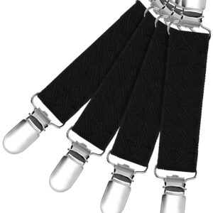 Zhanmai 6 Pairs Dress Clips Elastic Mitten Clips Stainless Steel Brooch Clip for Women Mitten Clips for Adults(13 cm, Black)