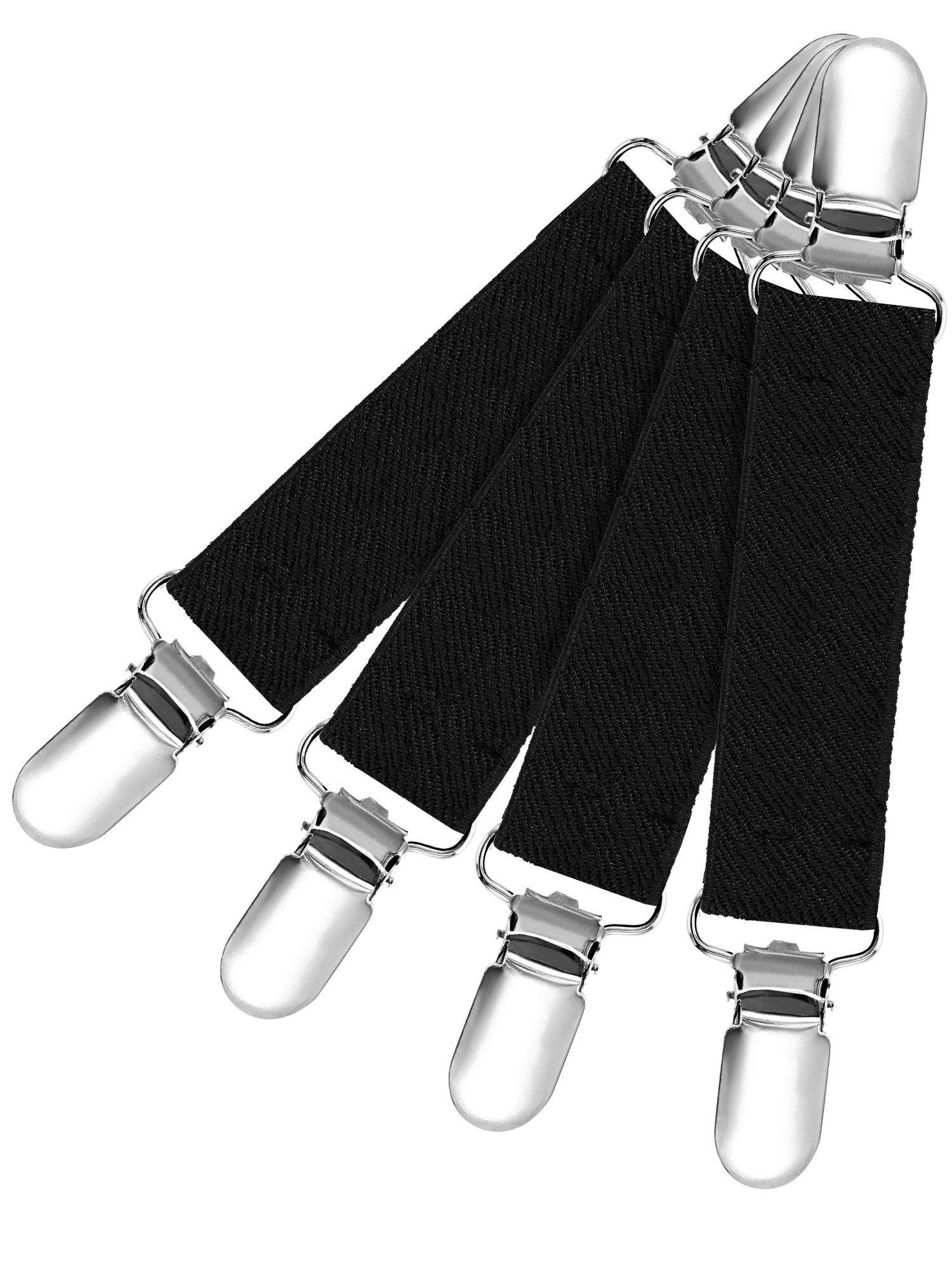 Zhanmai 6 Pairs Dress Clips Elastic Mitten Clips Stainless Steel Brooch Clip for Women Mitten Clips for Adults(13 cm, Black)