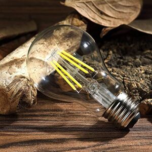 Dimmable 4W Vintage LED Filament Bulb 4000K Daylight White, Edison A19/A60 LED Light Bulbs, 40W Equivalent E26 Medium Base Lamp, Clear Glass Cover 400 Lumens, Pack of 6