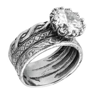 Silpada 'Bristol' Cubic Zirconia Textured Ring in Sterling Silver, Size 7, Size 7