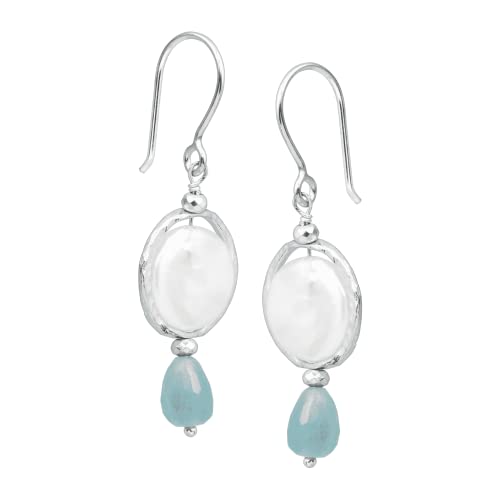 Silpada 'Josephine' Freshwater Cultured Pearl, Blue Quartz and Hematite Drop Earrings in Sterling Silver