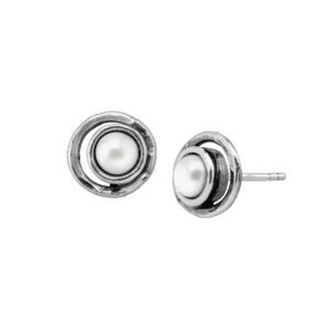 silpada 'lunula' 4.5-5 mm freshwater cultured pearl stud earrings in sterling silver