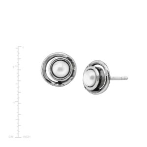 Silpada 'Lunula' 4.5-5 mm Freshwater Cultured Pearl Stud Earrings in Sterling Silver