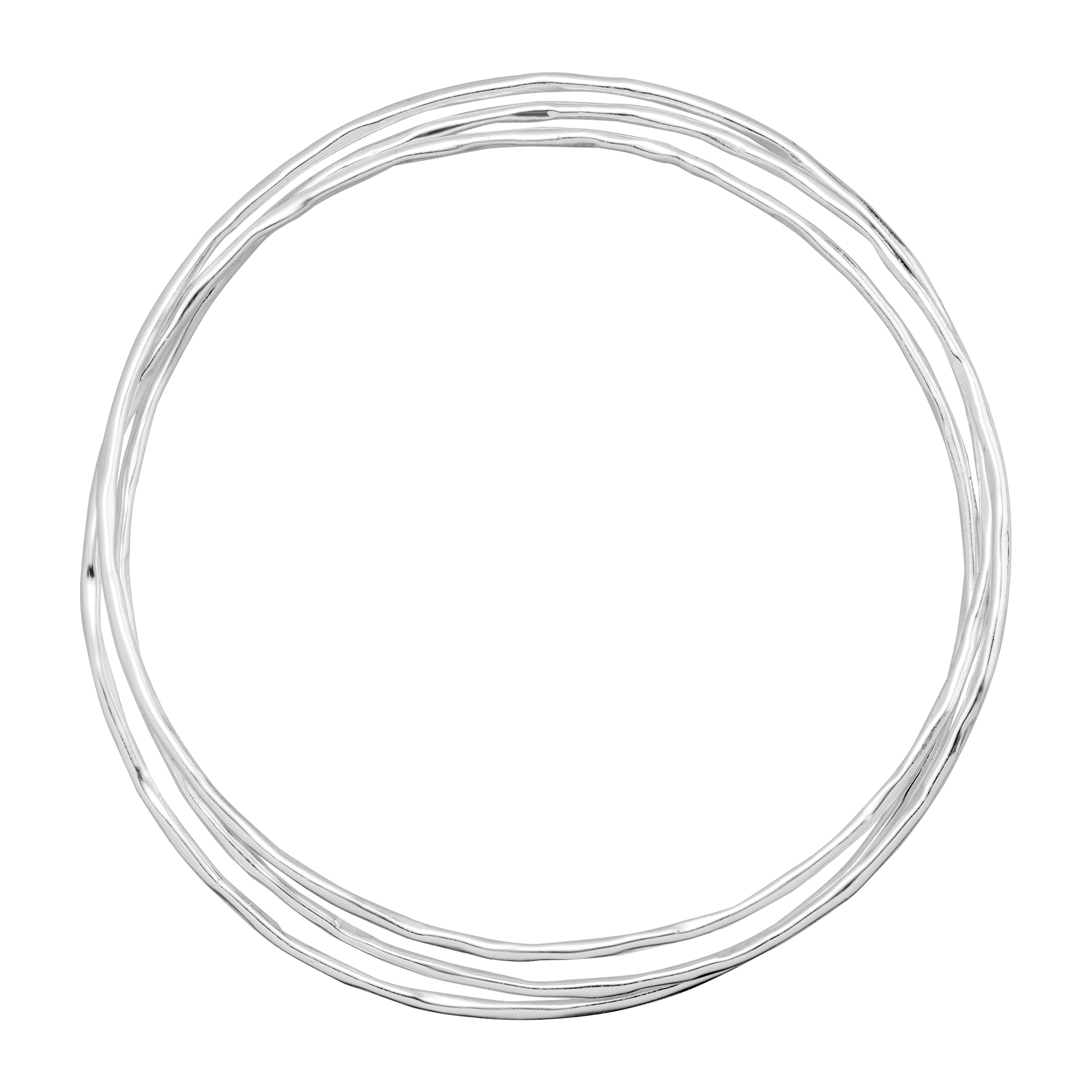 Silpada 'Empowered' Set of Three Bangle Bracelets in Sterling Silver, 8''