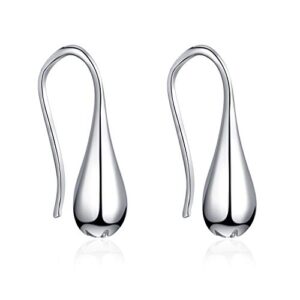 teardrop earrings for women 925 sterling silver small hoop drop earrings pull through dangle earrings jewelry christmas gifts for mom sister