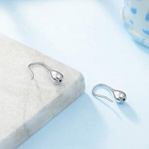 Teardrop Earrings for Women 925 Sterling Silver Small Hoop Drop Earrings Pull Through Dangle Earrings Jewelry Christmas Gifts for Mom Sister