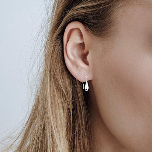 Teardrop Earrings for Women 925 Sterling Silver Small Hoop Drop Earrings Pull Through Dangle Earrings Jewelry Christmas Gifts for Mom Sister