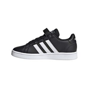 Adidas unisex child Grand Court - Kids Tennis Shoe, Black/White/White, 10.5 Little Kid US