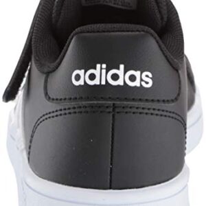 Adidas unisex child Grand Court - Kids Tennis Shoe, Black/White/White, 10.5 Little Kid US