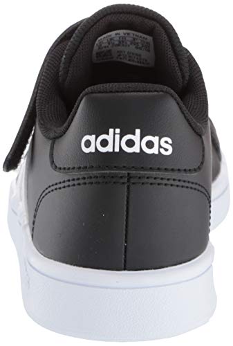 Adidas unisex child Grand Court - Kids Tennis Shoe, Black/White/White, 10.5 Little Kid US