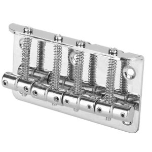 4 String Hardtail Bridge, Bass Bridge Saddles for Fender Precision 4 Saddle Hardtail 80mm Metal Tailpiece Electric Bass Bridge Replacement Accessory(Silver)