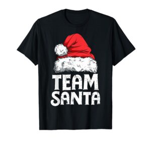 team santa christmas squad family matching pajamas boys men short sleeve t-shirt