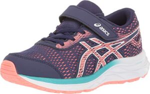 asics kid's gel-excite 6 pre-school running shoes, 2, purple matte/sun coral