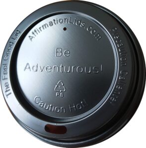 positive affirmation coffee lids for solo/dixie/karat cups16/20/24oz, single variety 400ct (black) (be unstoppable)