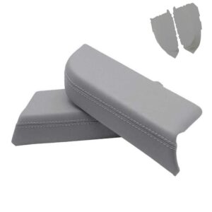 dskoiph armrest synthethic leather cover fit for honda pilot 09-13 (front door panel armrest cover, gray)