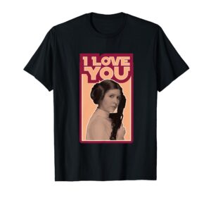 star wars valentine's day princess leia i love you vintage t-shirt