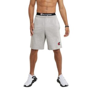 champion men's graphic jersey short, oxford gray, large