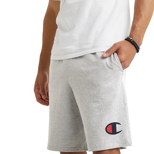 Champion Men's Graphic Jersey Short, Oxford Gray, Large