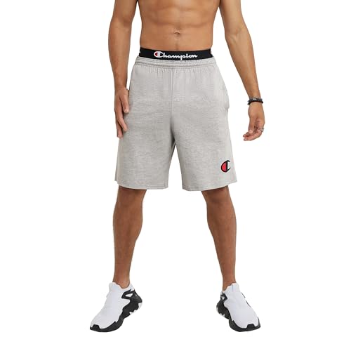 Champion Men's Graphic Jersey Short, Oxford Gray, X Large