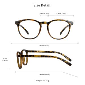 LifeArt Blue Light Blocking Glasses, Anti Eyestrain, Computer Reading Glasses, Gaming Glasses, TV Glasses for Women Men, Anti Glare (Brown Tortoise, 1.75 Magnification)