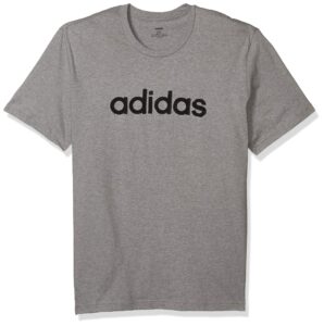 adidas linear graphic tee, medium grey heather/medium grey heather, xx-large