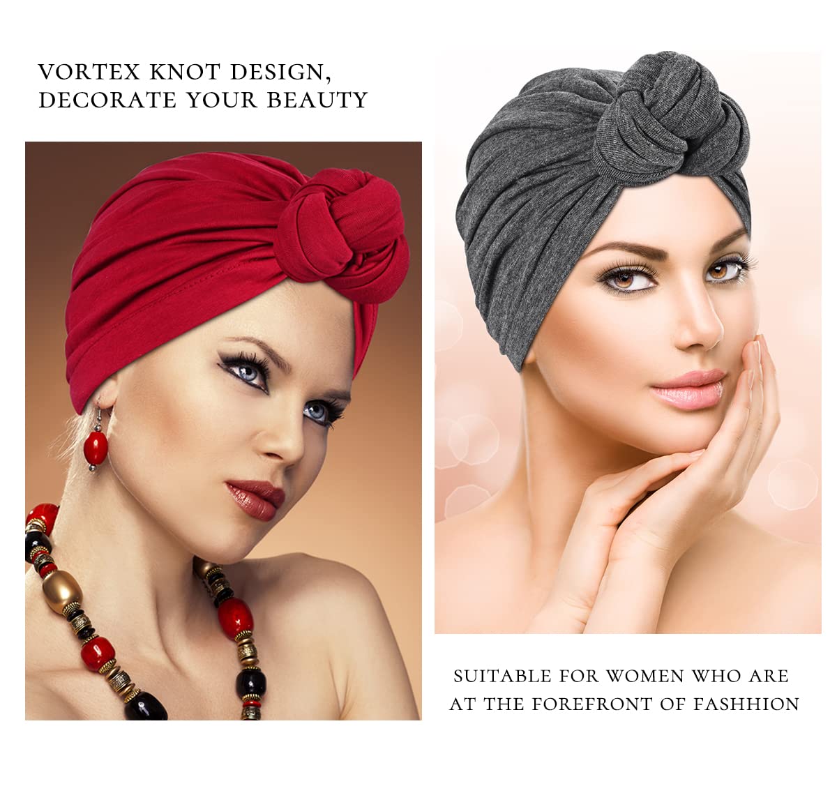 Women Turbans and Head Wraps, Skull-Caps, African Turban Flower Knot Pre-Tied Bonnet Beanie Cap for Women