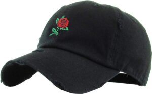 kbsv-124v blk kbethos rose pineapple good vibes vacation men women dad hat baseball cap adjustable (one size, black rose vintage)