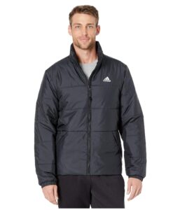 adidas men's bsc 3-stripes insulated outdoor jacket, black/black, xx-large