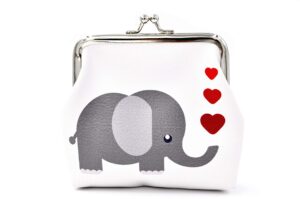 nodykka pu leather coin purse cute animal elephant wallet bag change pouch gifts for women kids girls key holder